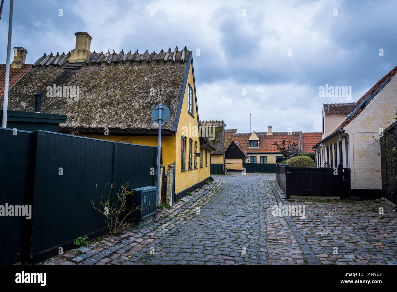 Picturesque old-fashioned houses in well preserved Dragor village near ...