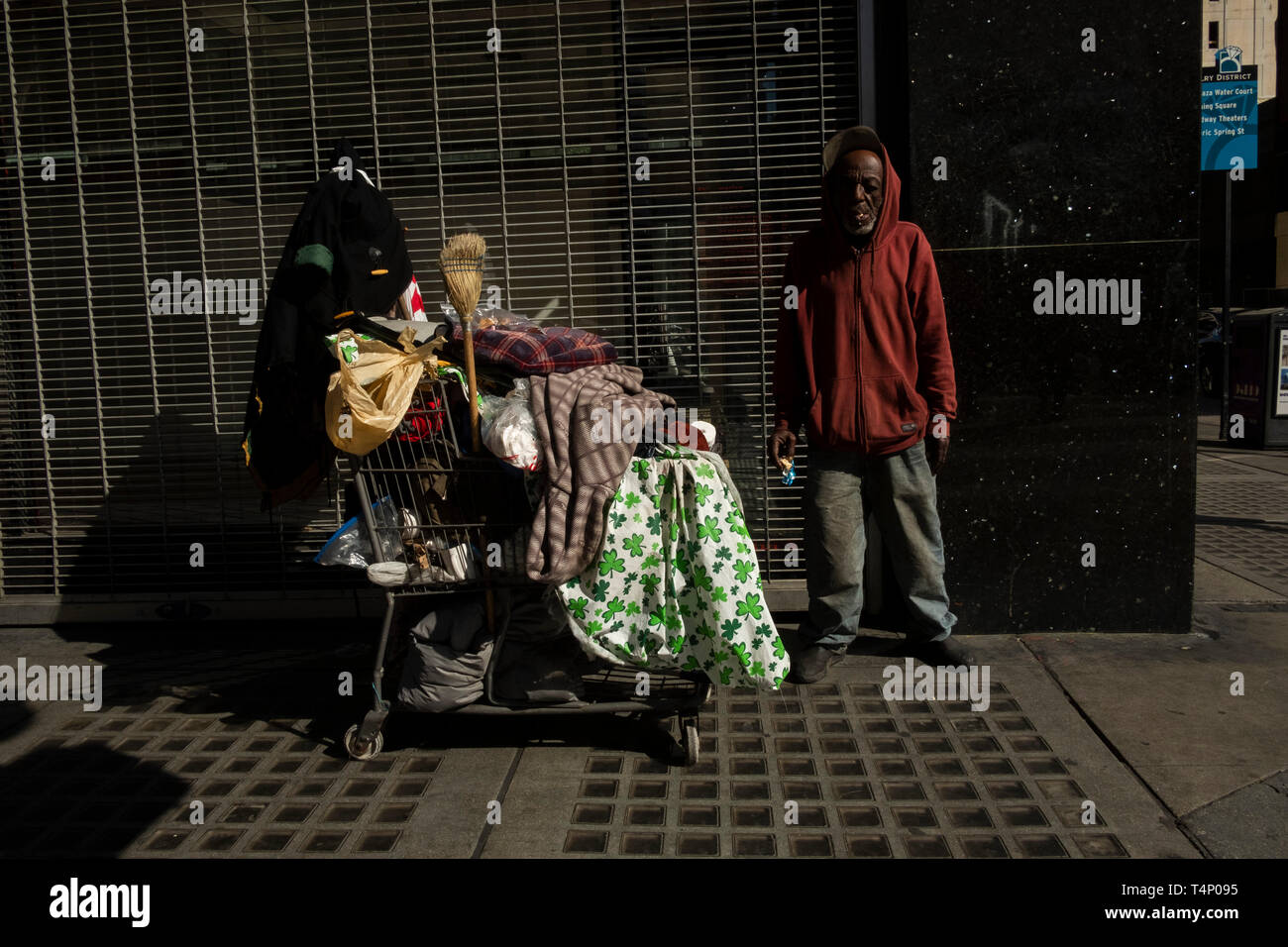 Homeless man, Downtown Los Angeles, California, United States of ...