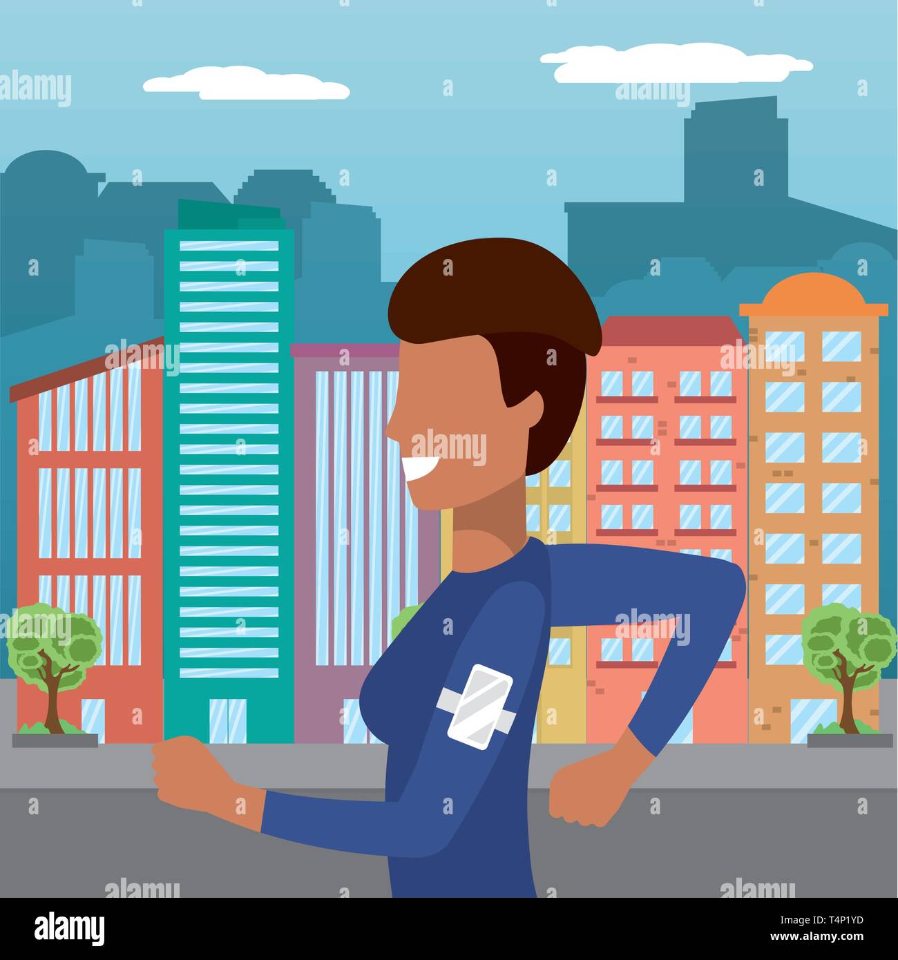 woman running portrait with sportwear avatar cartoon character ...