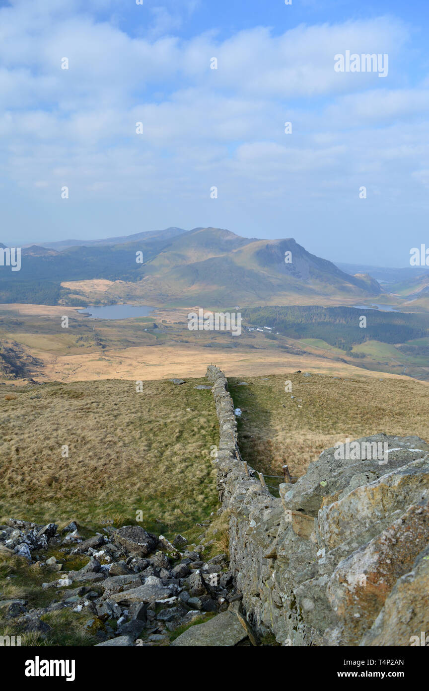Nantlle Ridge viewed from Rhyd Ddu path to Snowdon summit Stock Photo ...