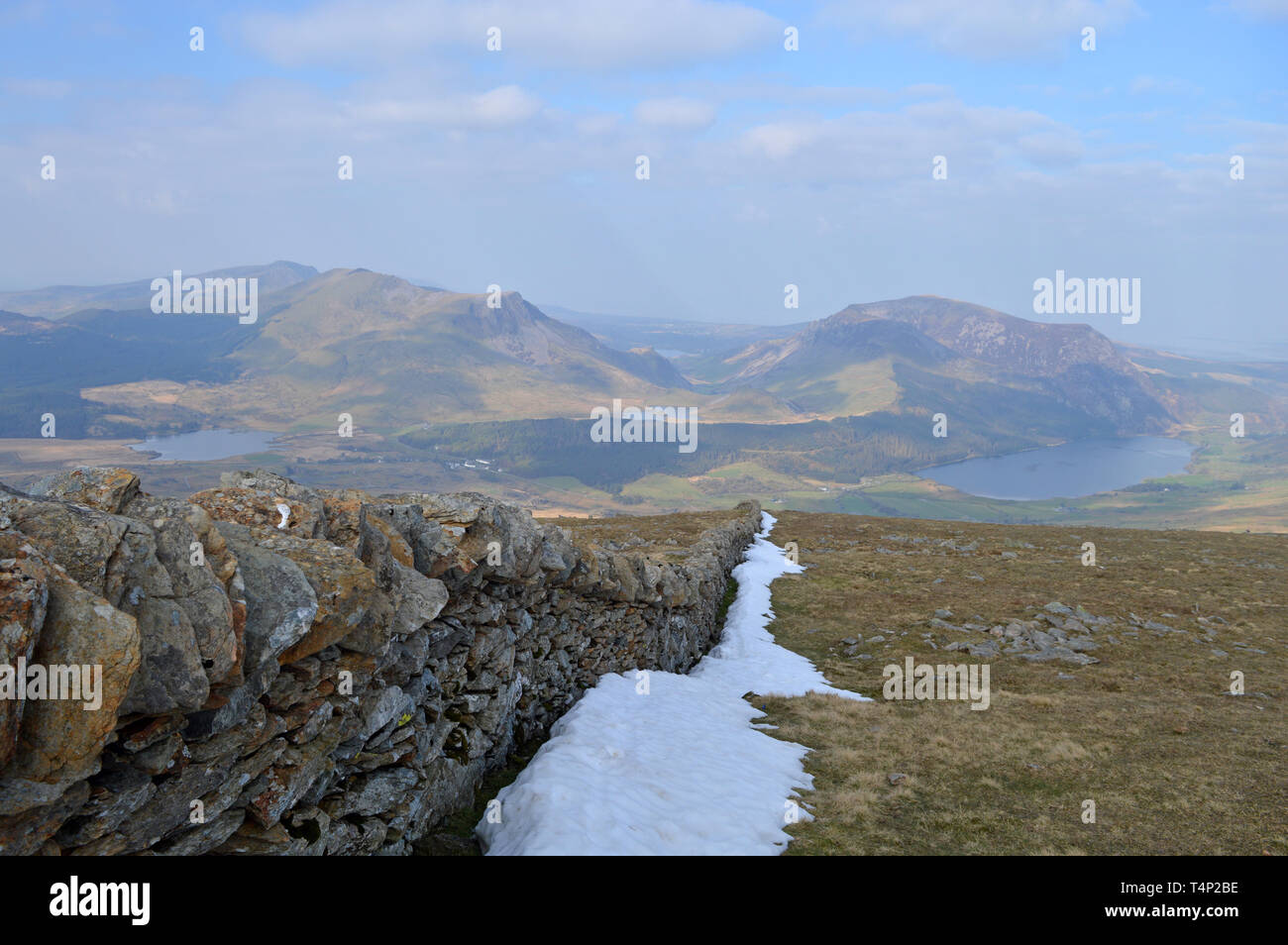 Views towards Nantlle Ridge and Mynydd Mawr on Rhyd Ddu path to Snowdon ...