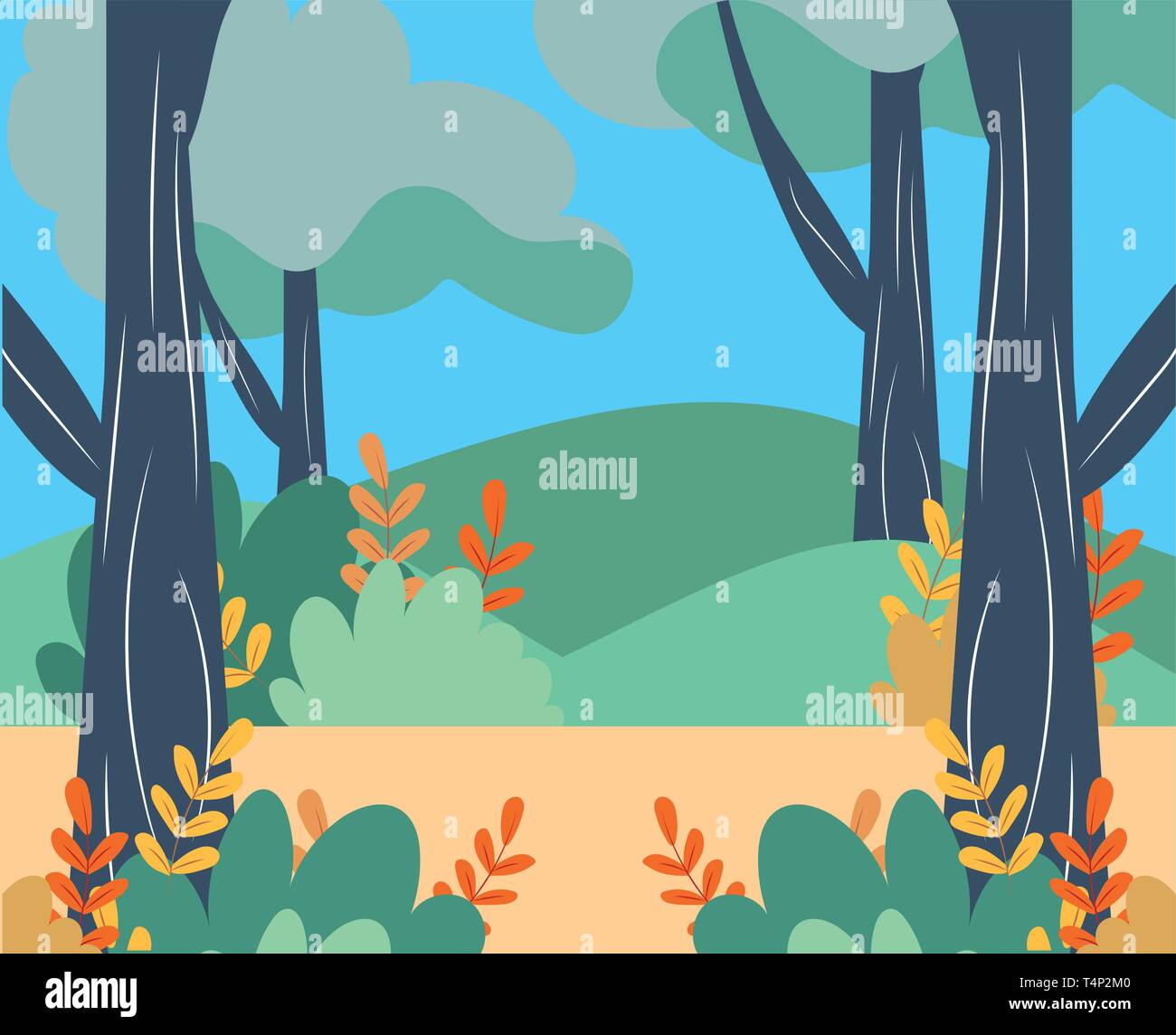 rural landscape icon cartoon vector illustration graphic design Stock ...