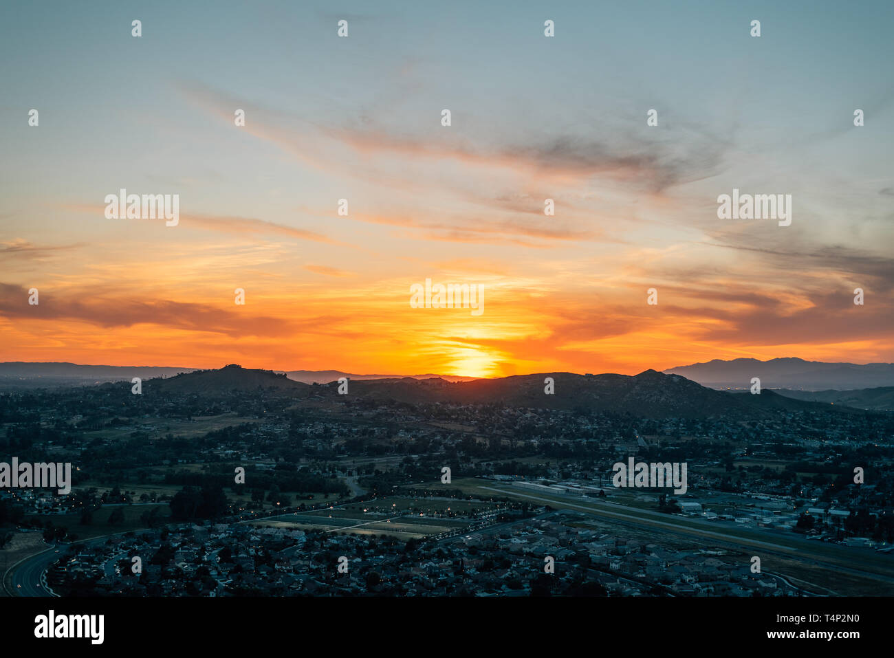 Sunset view from Mount Rubidoux in Riverside, California Stock Photo ...