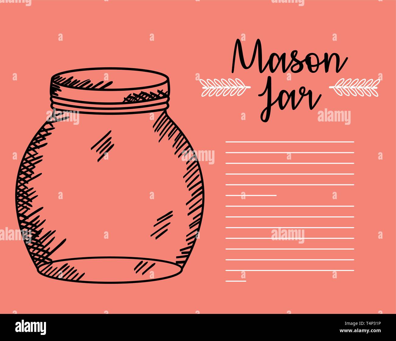 mason jar drawing art vector illustration design Stock Vector Image ...