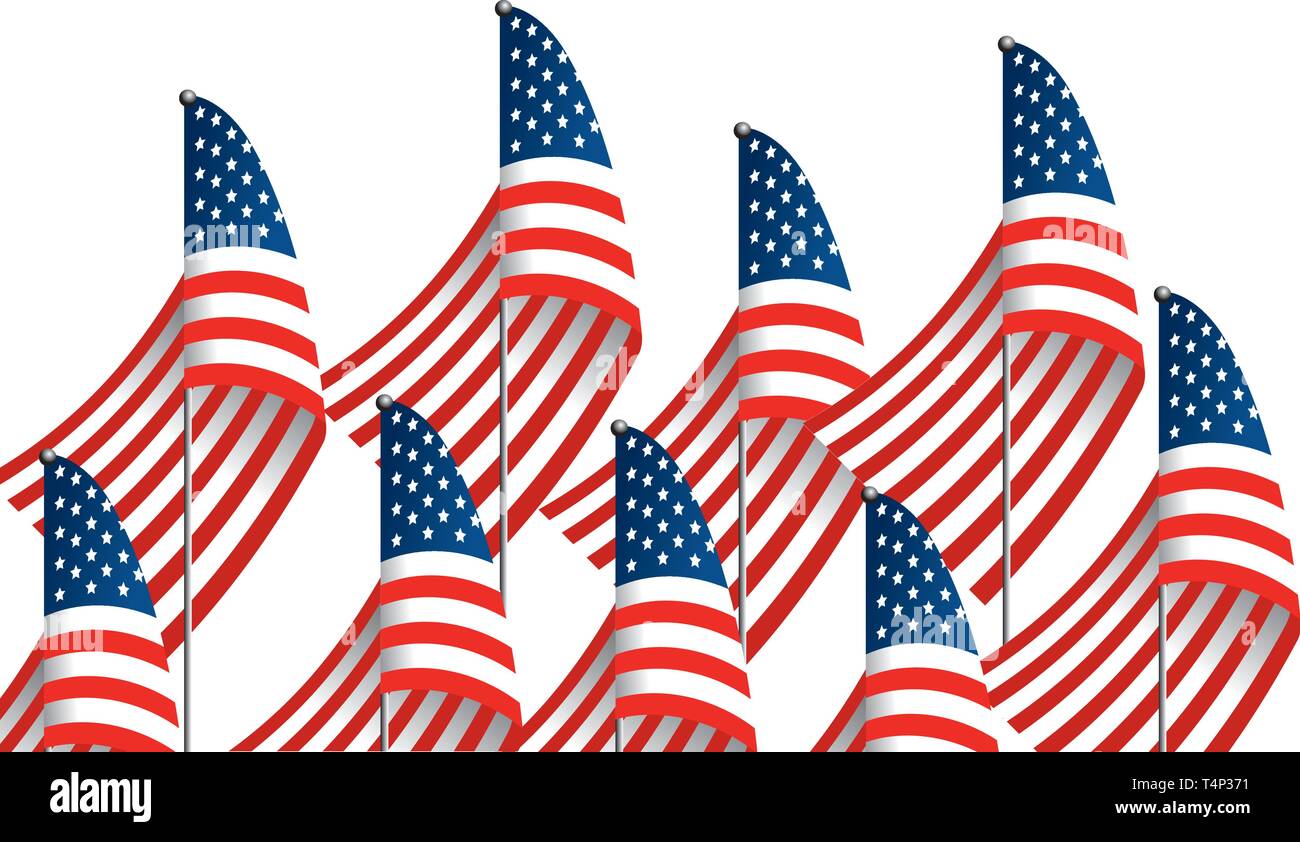 united state flag icon cartoon vector illustration graphic design Stock ...