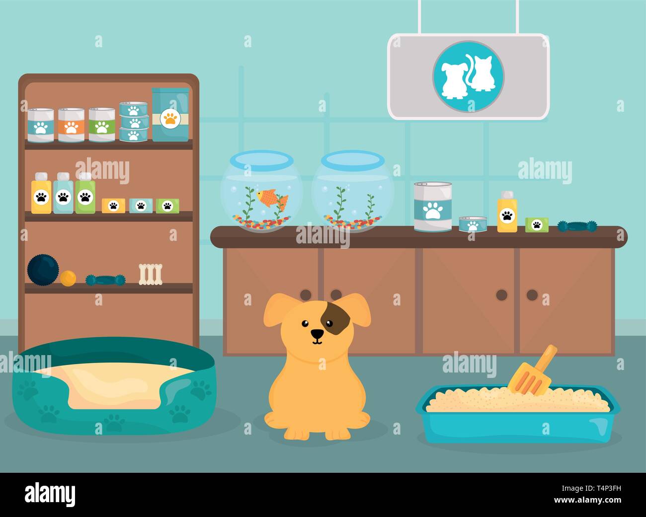 cute little dog in the veterinary vector illustration design Stock ...