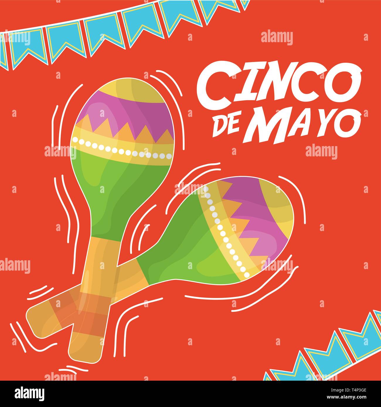 cinco de mayo celebration with maracas vector illustration design Stock ...
