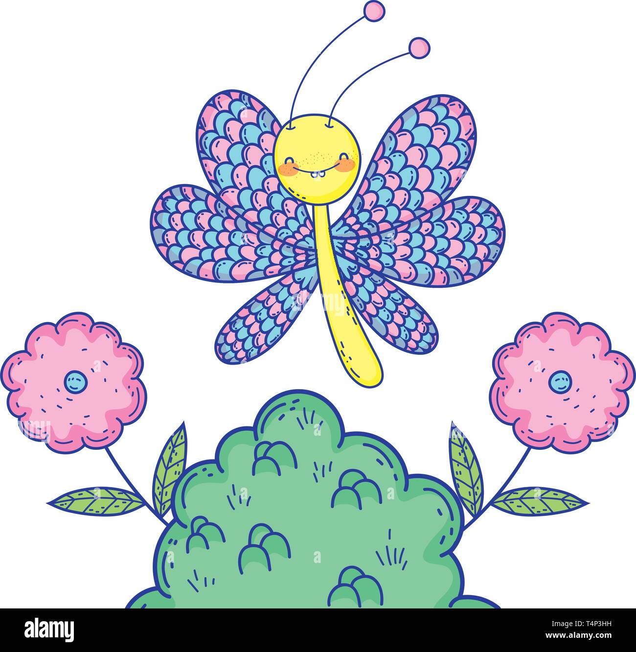 beautiful butterfly flying character vector illustration design Stock ...