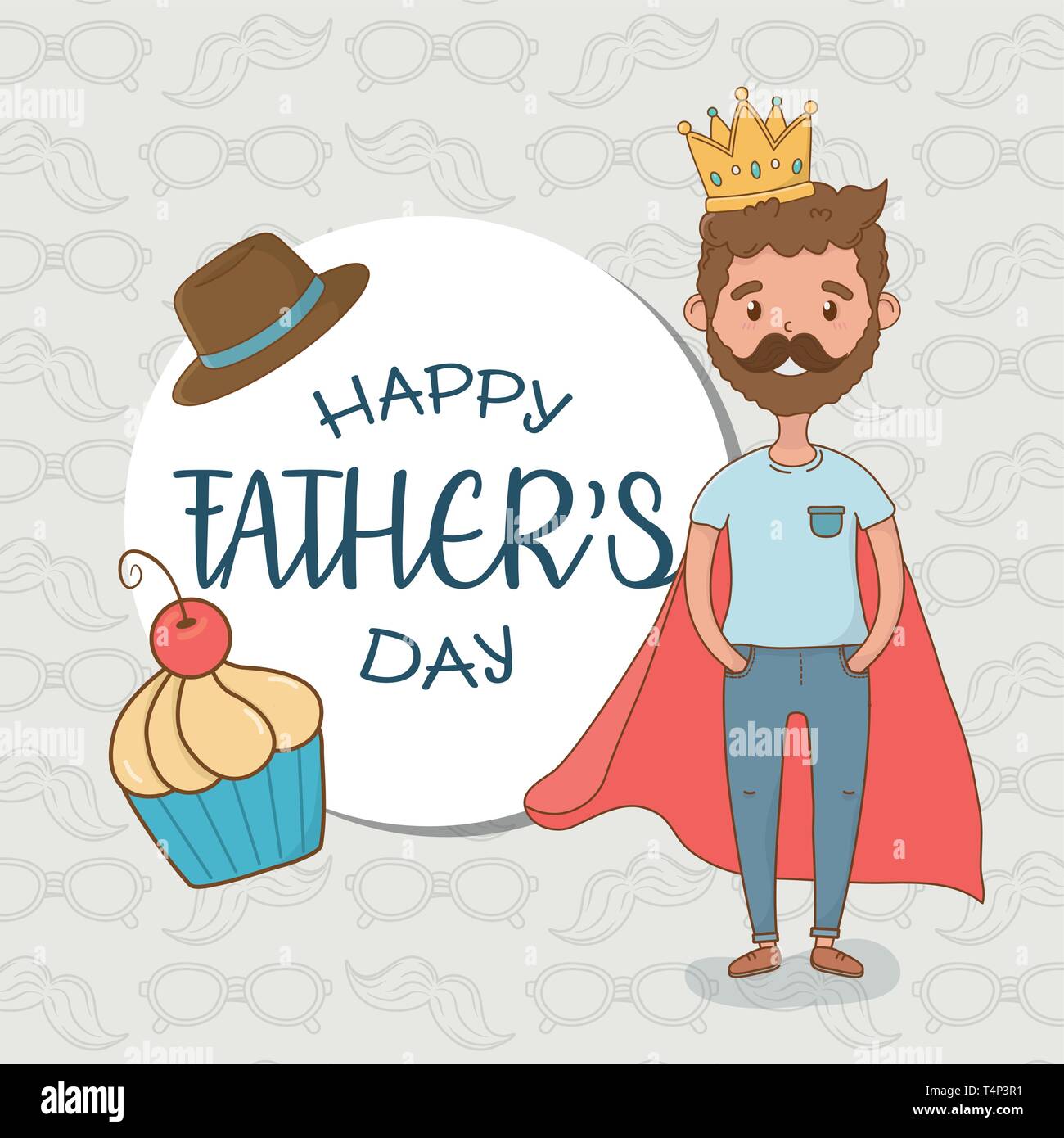 father with super hero coat character vector illustration design Stock ...