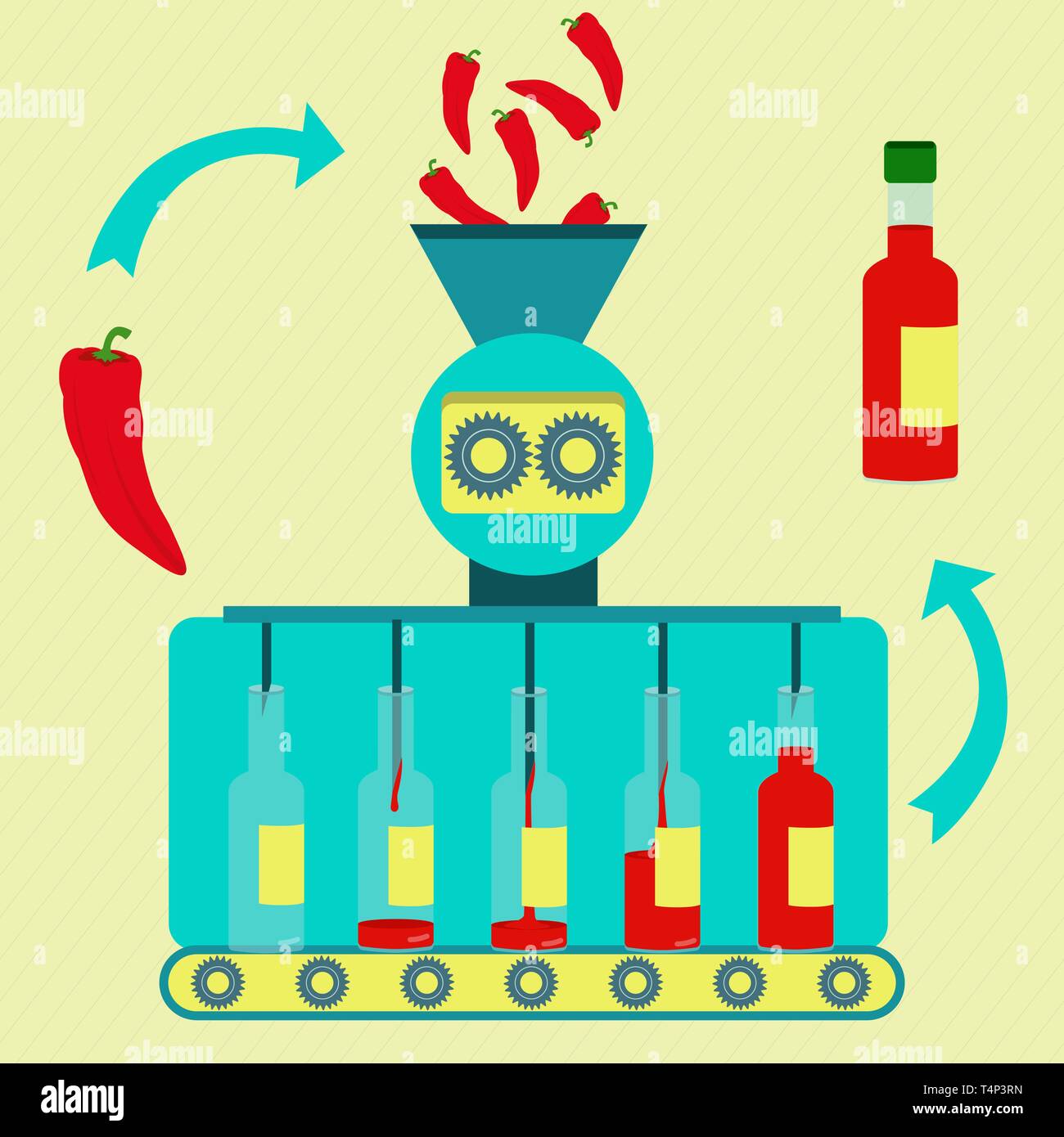 Chilli processing Stock Vector Images - Alamy