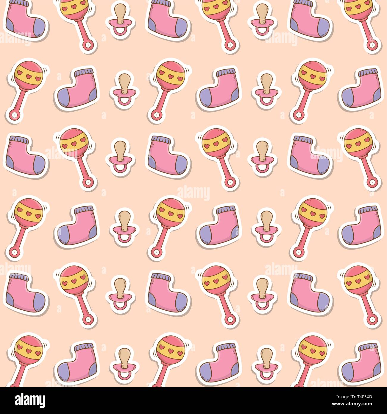 baby shower card pattern background vector illustration design Stock ...