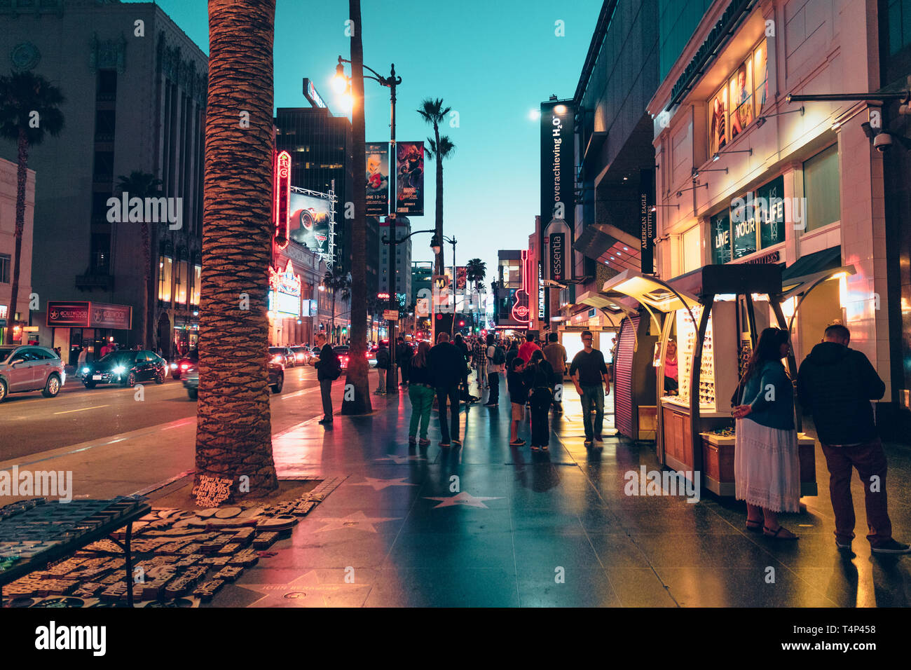 Hollywood Boulevard at Night, June 12, 2017 Stock Photo - Alamy