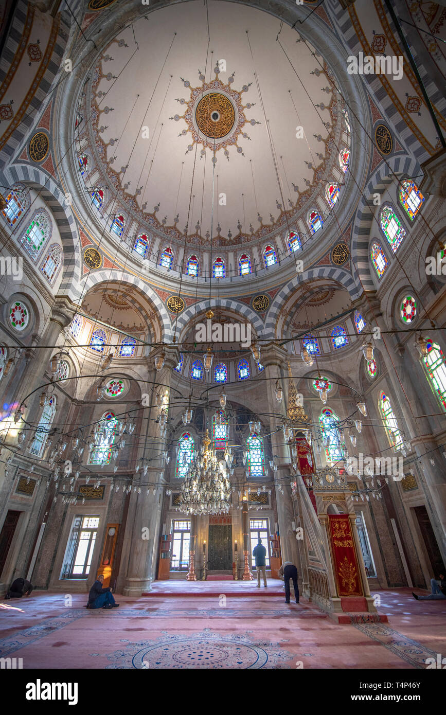 Istanbul, Turkey. Interior of Laleli Mosque, also known as the Tulip ...