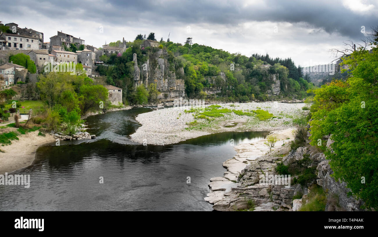 Medieval village of Balazuc in the Ardeche region in France Stock Photo ...