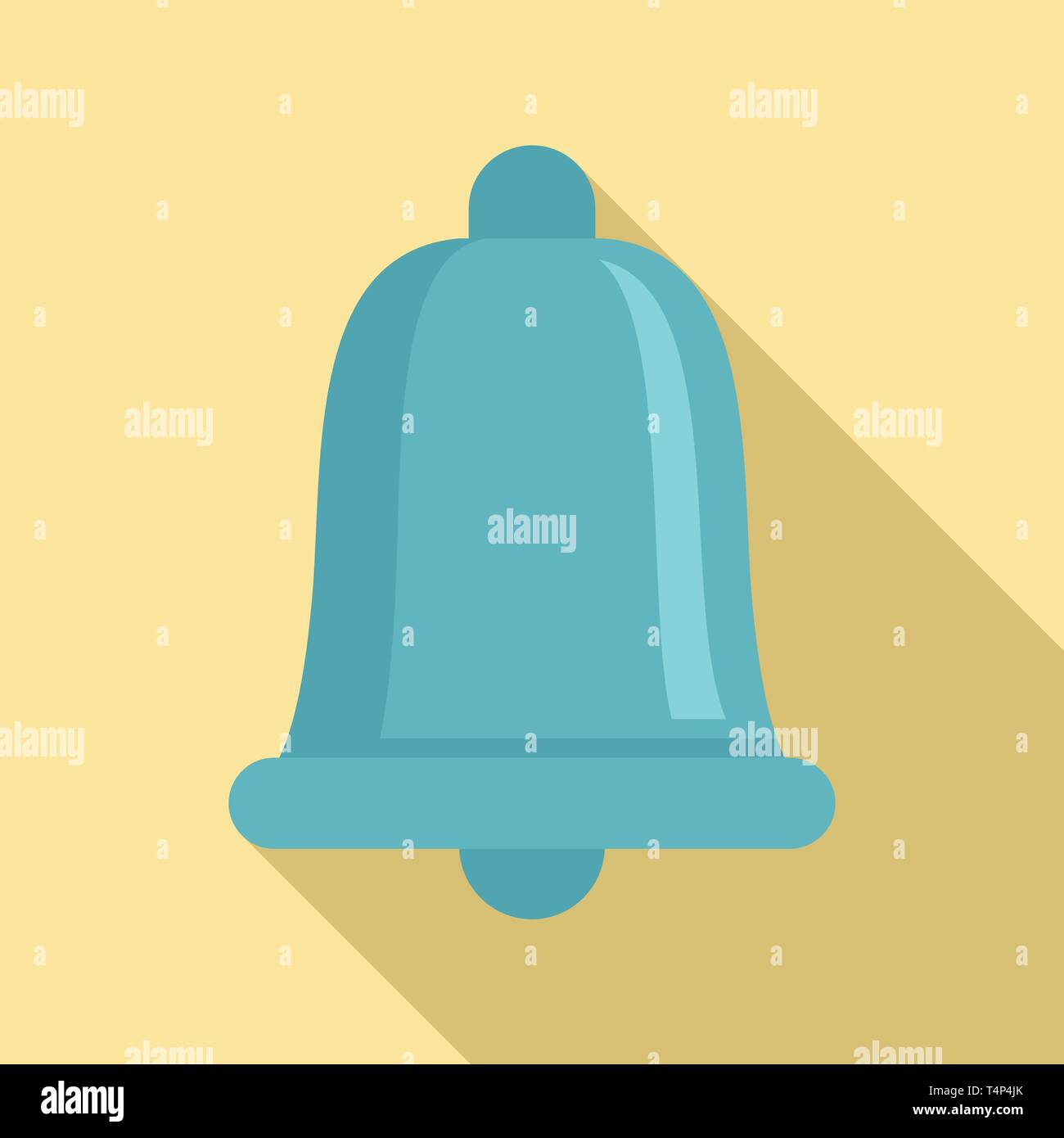 Blue ring bell icon. Flat illustration of blue ring bell vector icon ...