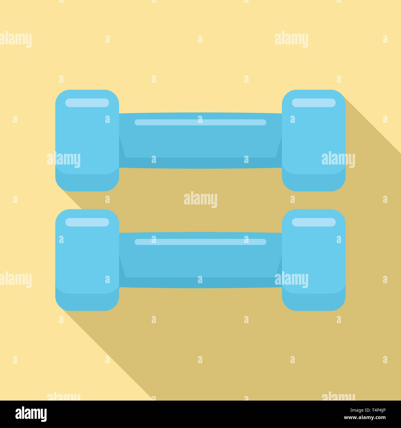 Rubber fitness dumbbell icon. Flat illustration of rubber fitness ... Rubber fitness dumbbell icon. Flat illustration of rubber fitness ...