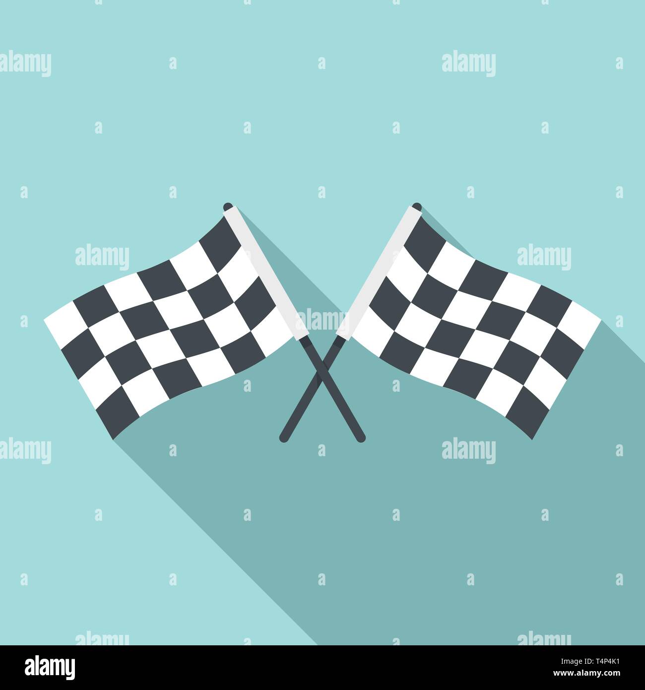 Race crossed flags icon. Flat illustration of race crossed flags vector ...