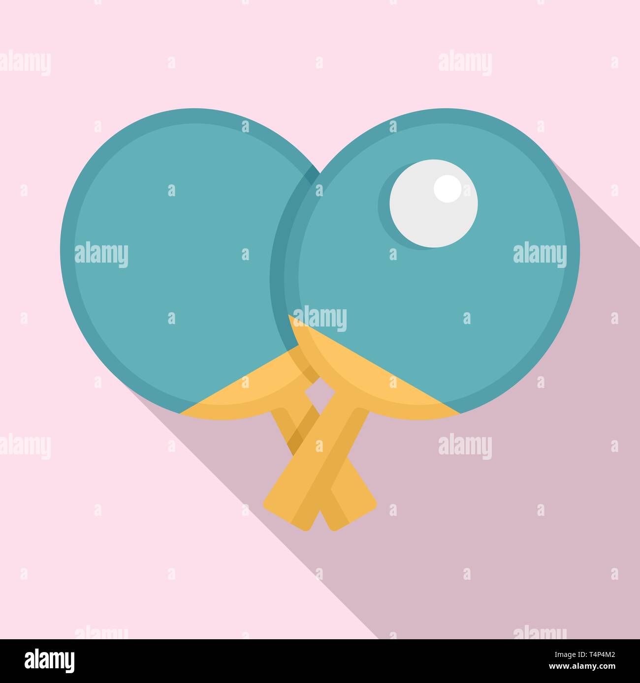 Ping pong paddle icon. Flat illustration of ping pong paddle vector ...