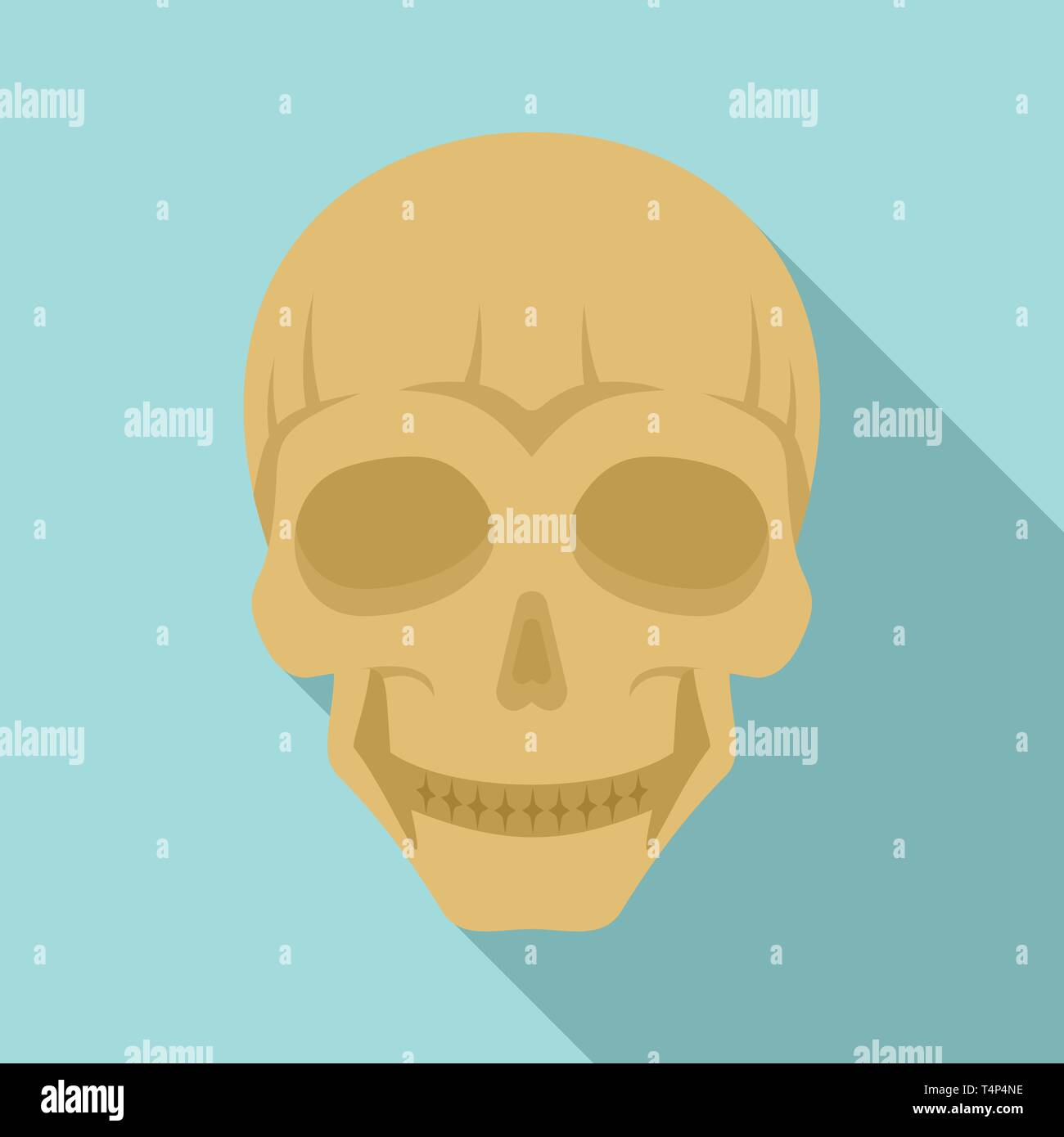 Smiling skull head icon. Flat illustration of smiling skull head vector ...