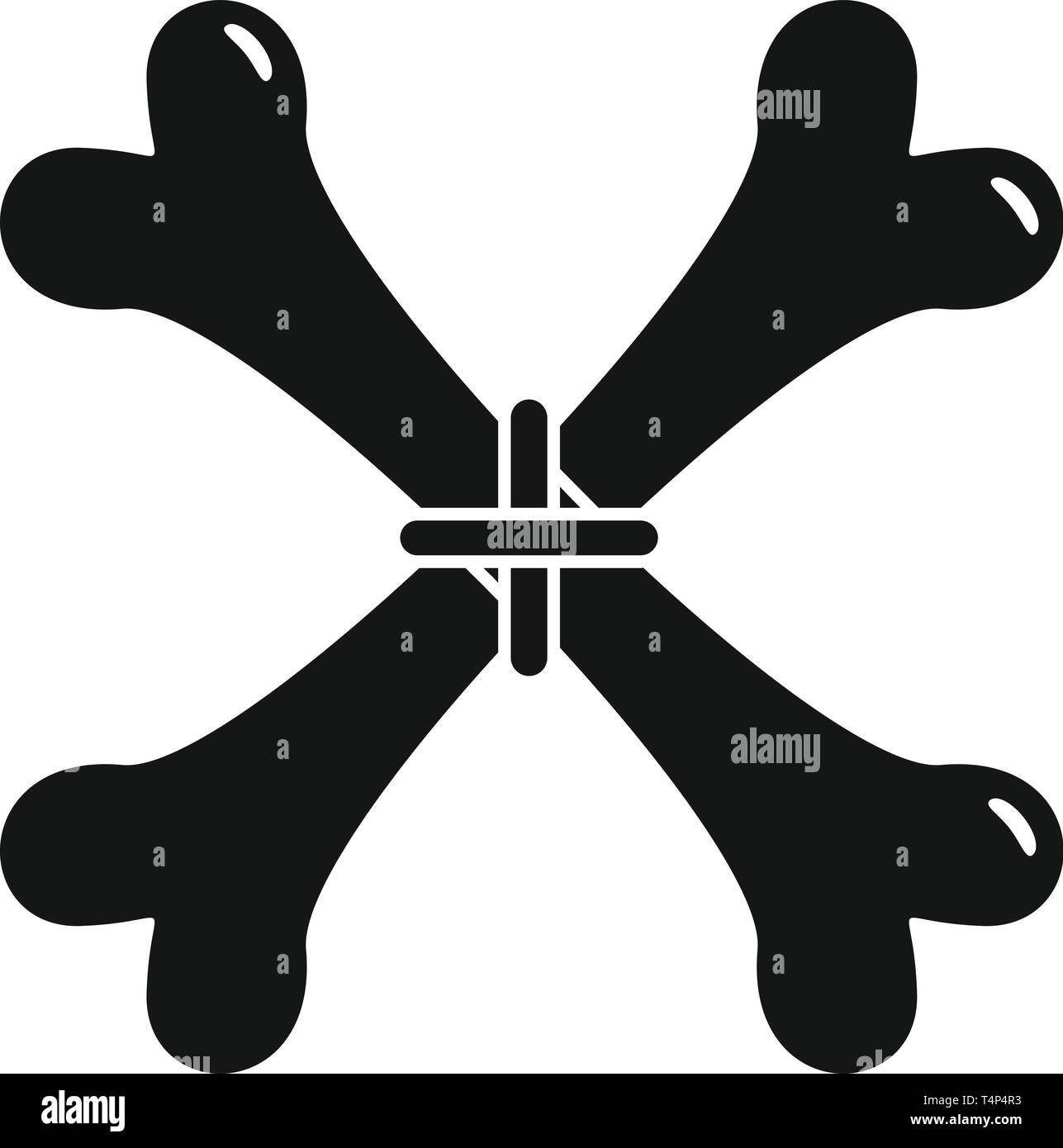 Crossed magic bones icon. Simple illustration of crossed magic bones ...