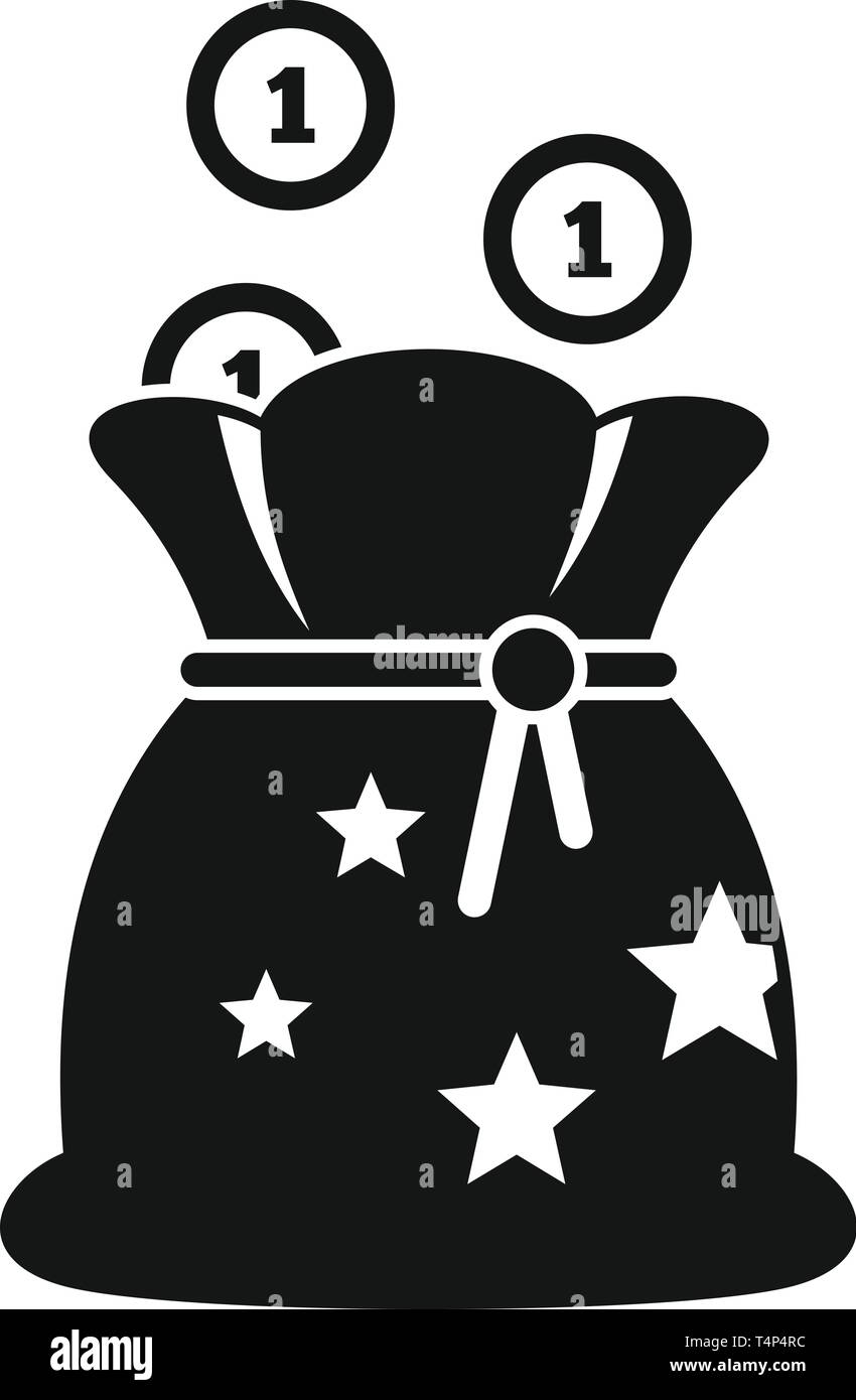 Magic money bag icon. Simple illustration of magic money bag vector ...