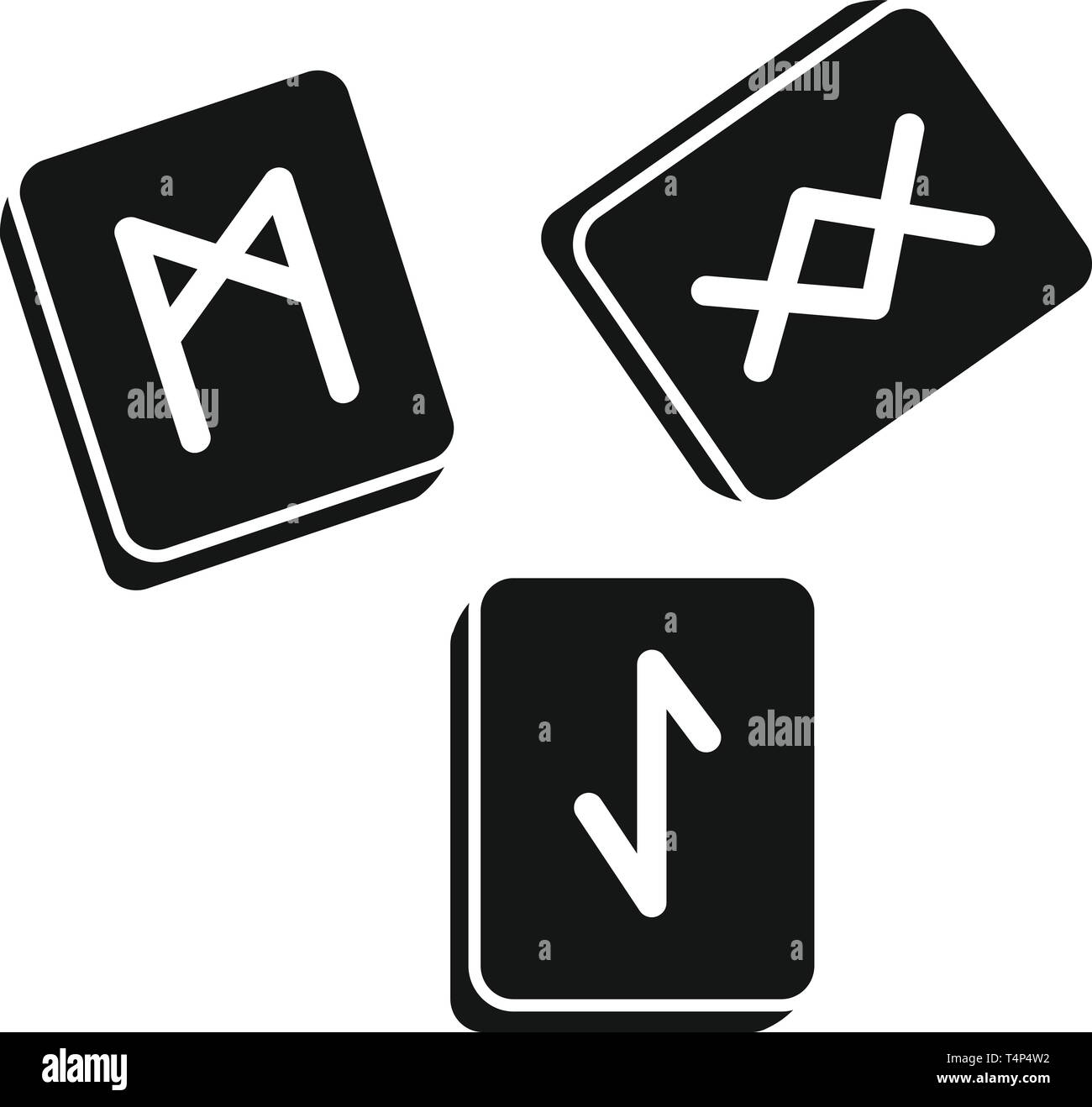 Runes cube icon. Simple illustration of runes cube vector icon for web ...
