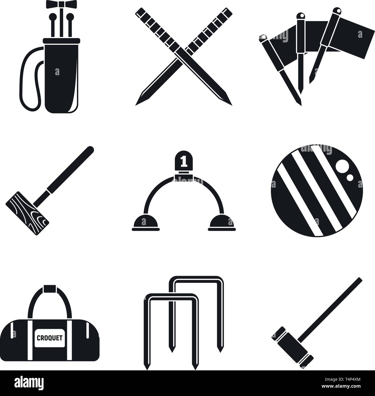 Croquet sport icons set. Simple set of croquet sport vector icons for ... Croquet sport icons set. Simple set of croquet sport vector icons for ...