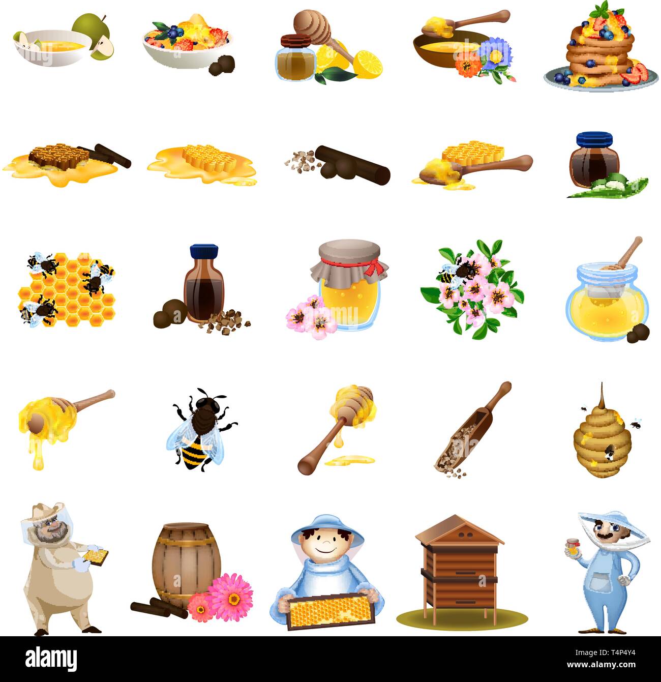 Propolis icons set. Cartoon set of propolis vector icons for web design ...