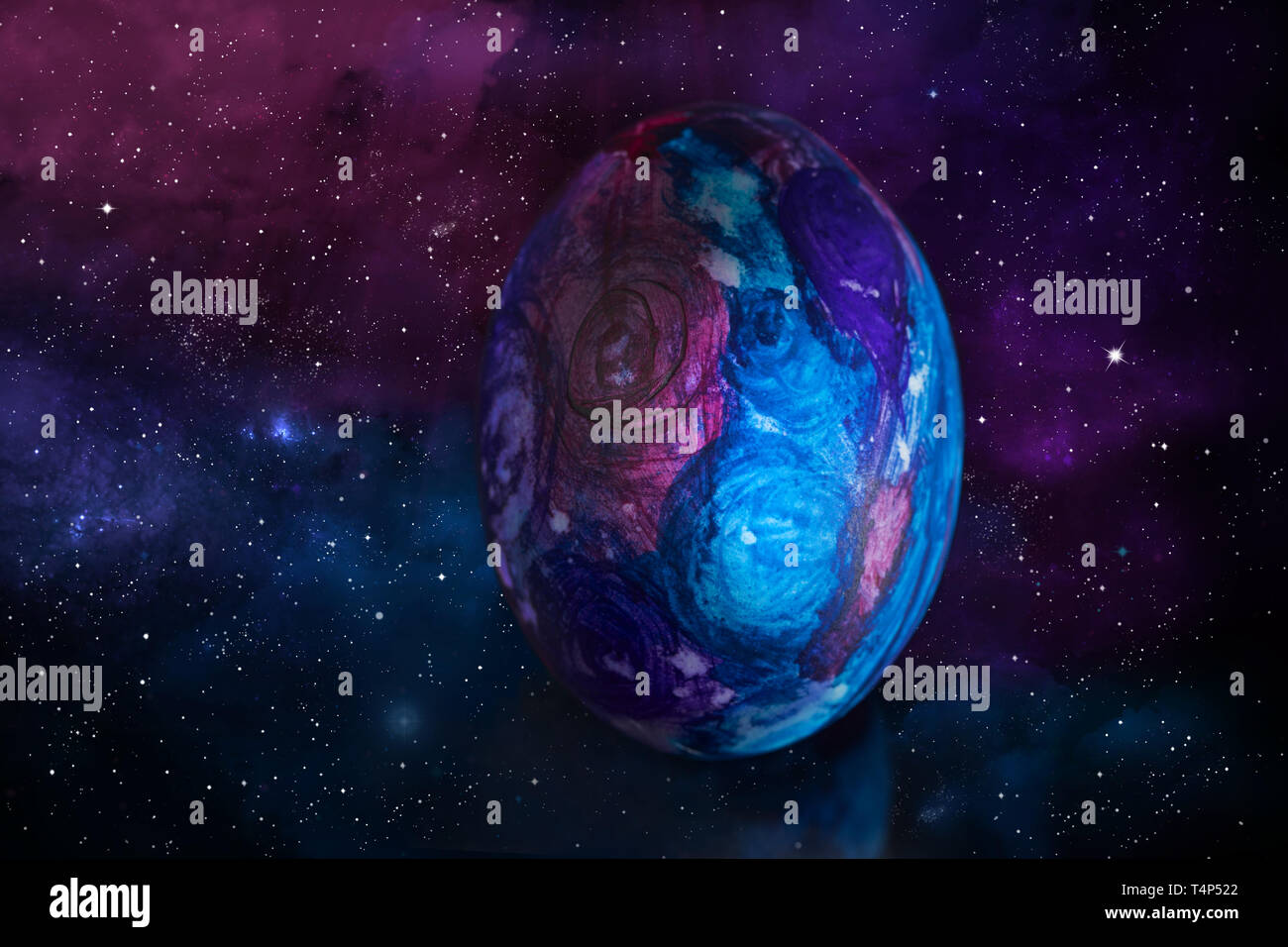 Easter egg in space style. Easter egg in space style on the background ...