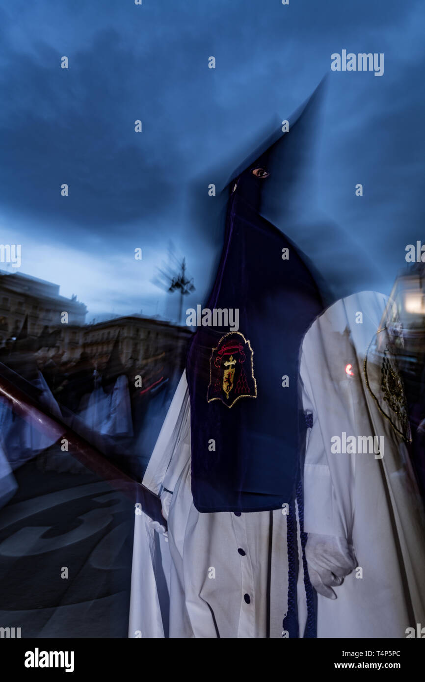 Holy Week Procession of Nazarenos during Holy Week, Spain Stock Photo ...