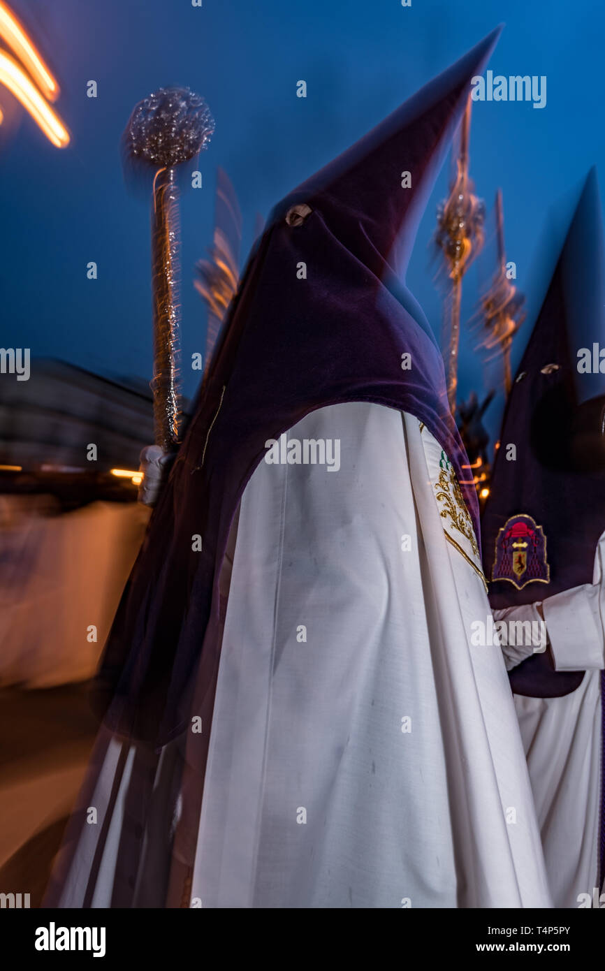 Holy Week Procession of Nazarenos during Holy Week, Spain Stock Photo ...