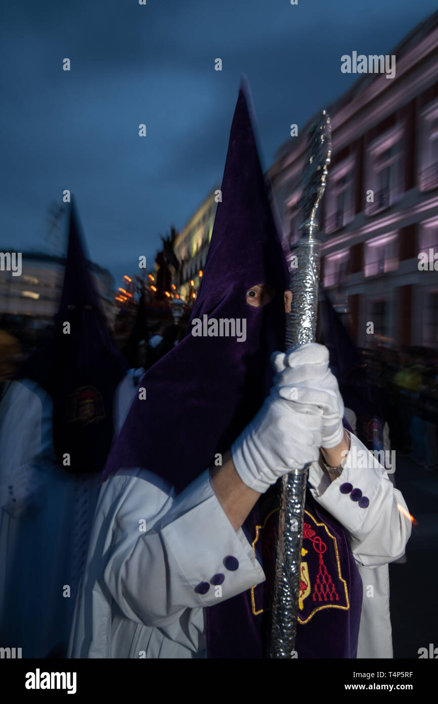 Holy Week Procession of Nazarenos during Holy Week, Spain Stock Photo ...
