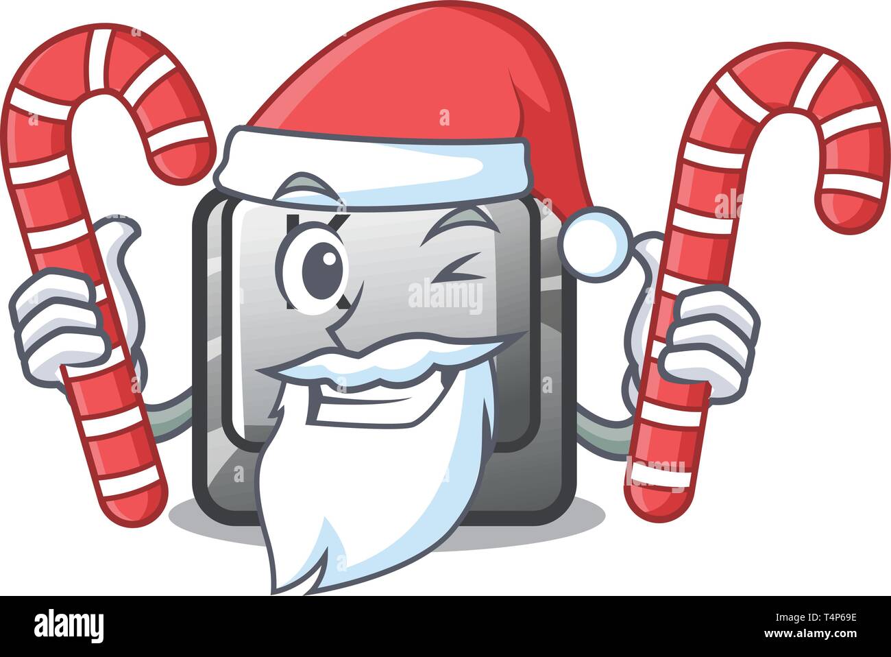 Santa with candy button K attached to cartoon keyboard Stock Vector ...