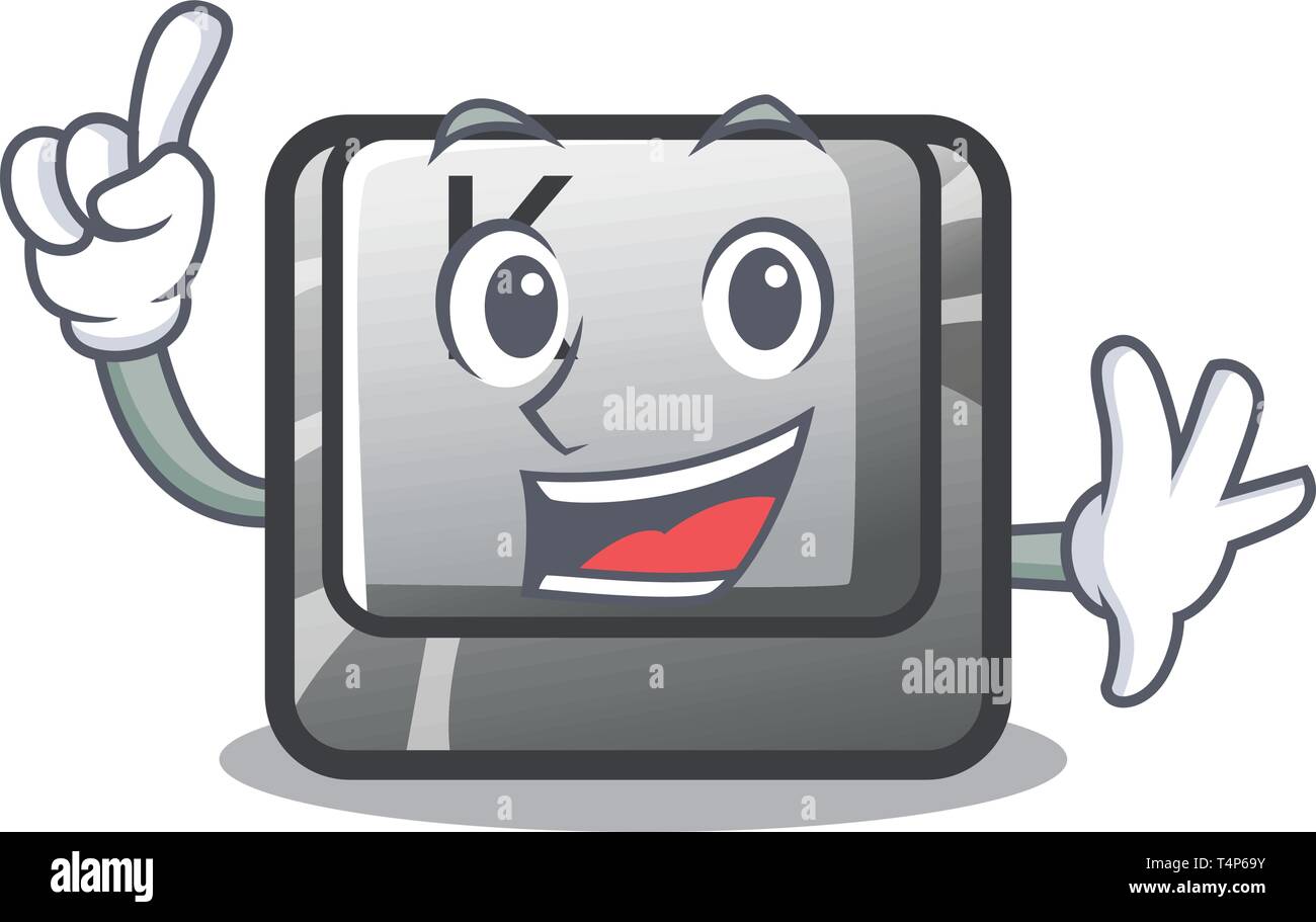 Finger button K attached to cartoon keyboard Stock Vector Image & Art ...