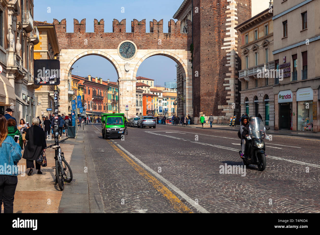 Verona, Italy – March 2019. The Gates of Brà are a gateway to Verona ...