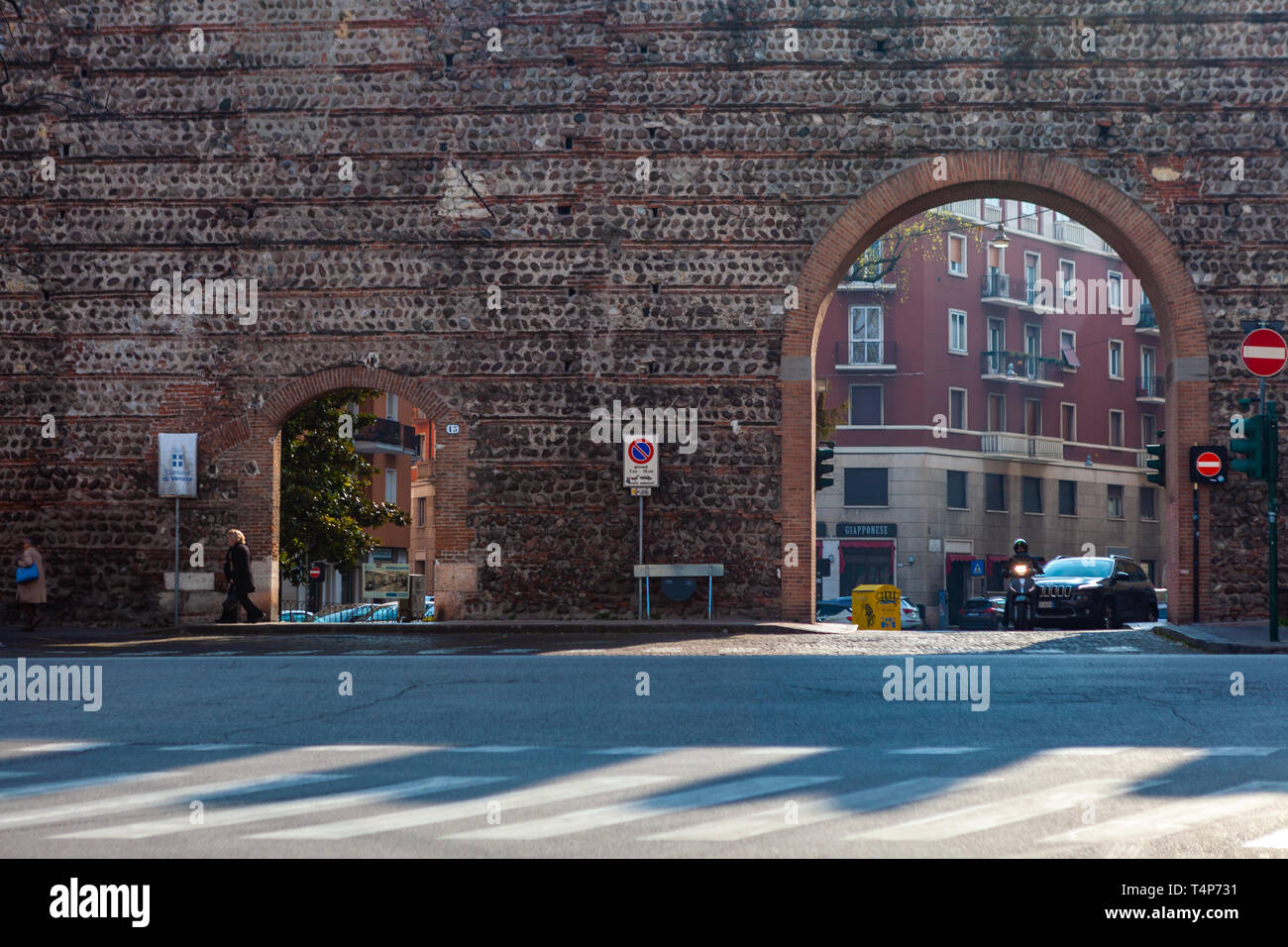 Verona, Italy – March 2019. The Gates of Brà are a gateway to Verona ...