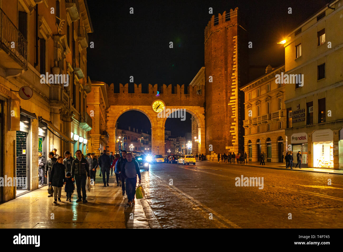 Verona, Italy – March 2019. The Gates of Brà are a gateway to Verona ...