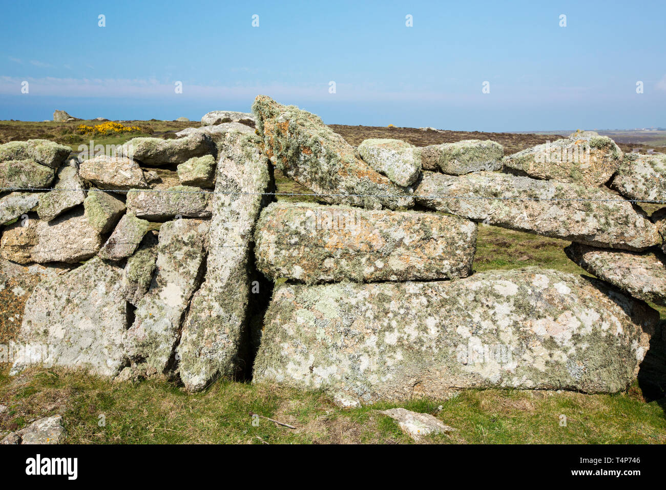 A granite drystone wall near Gwennap Head, Cornwall, UK Stock Photo - Alamy
