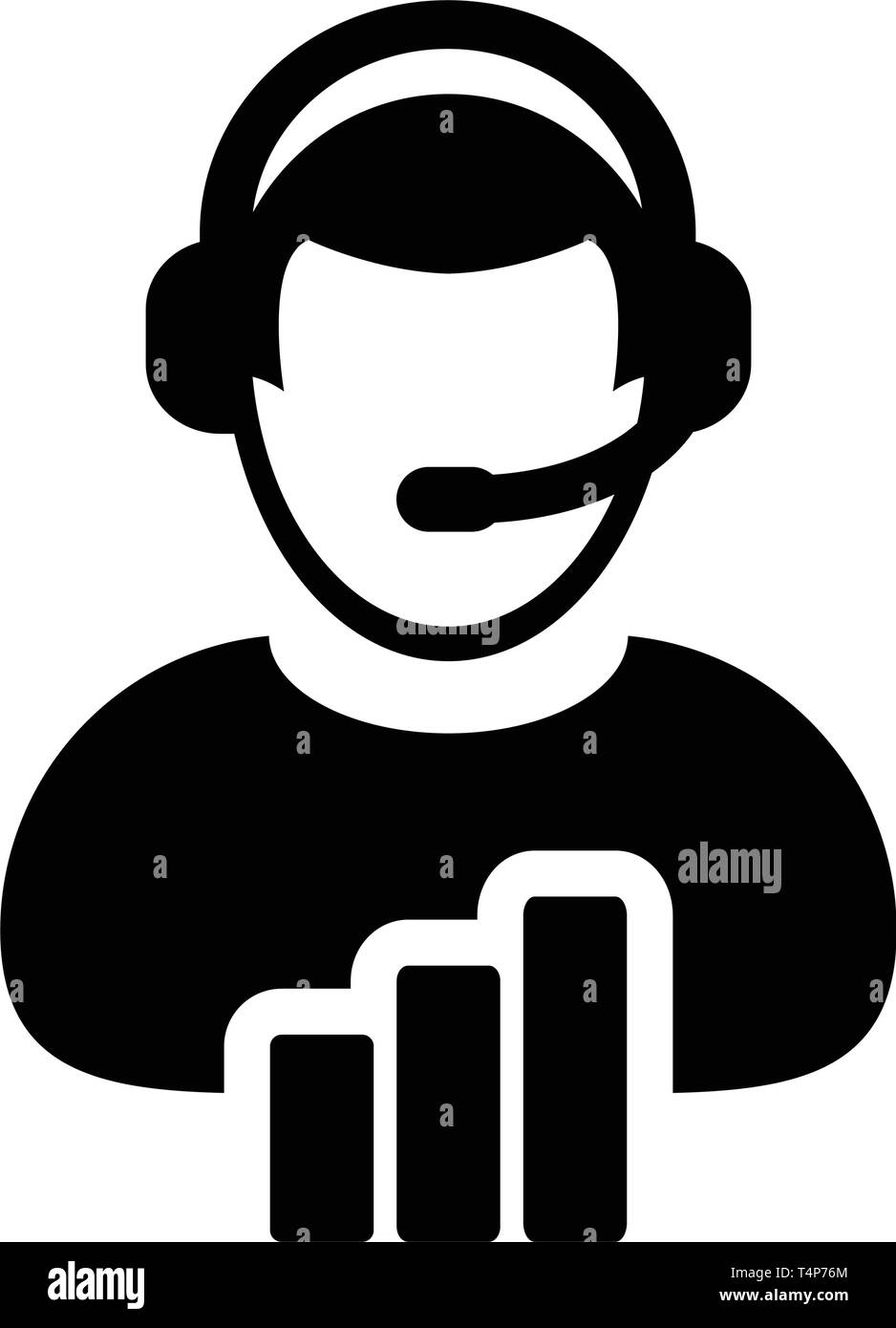 Customer service icon vector male data support person profile avatar ...