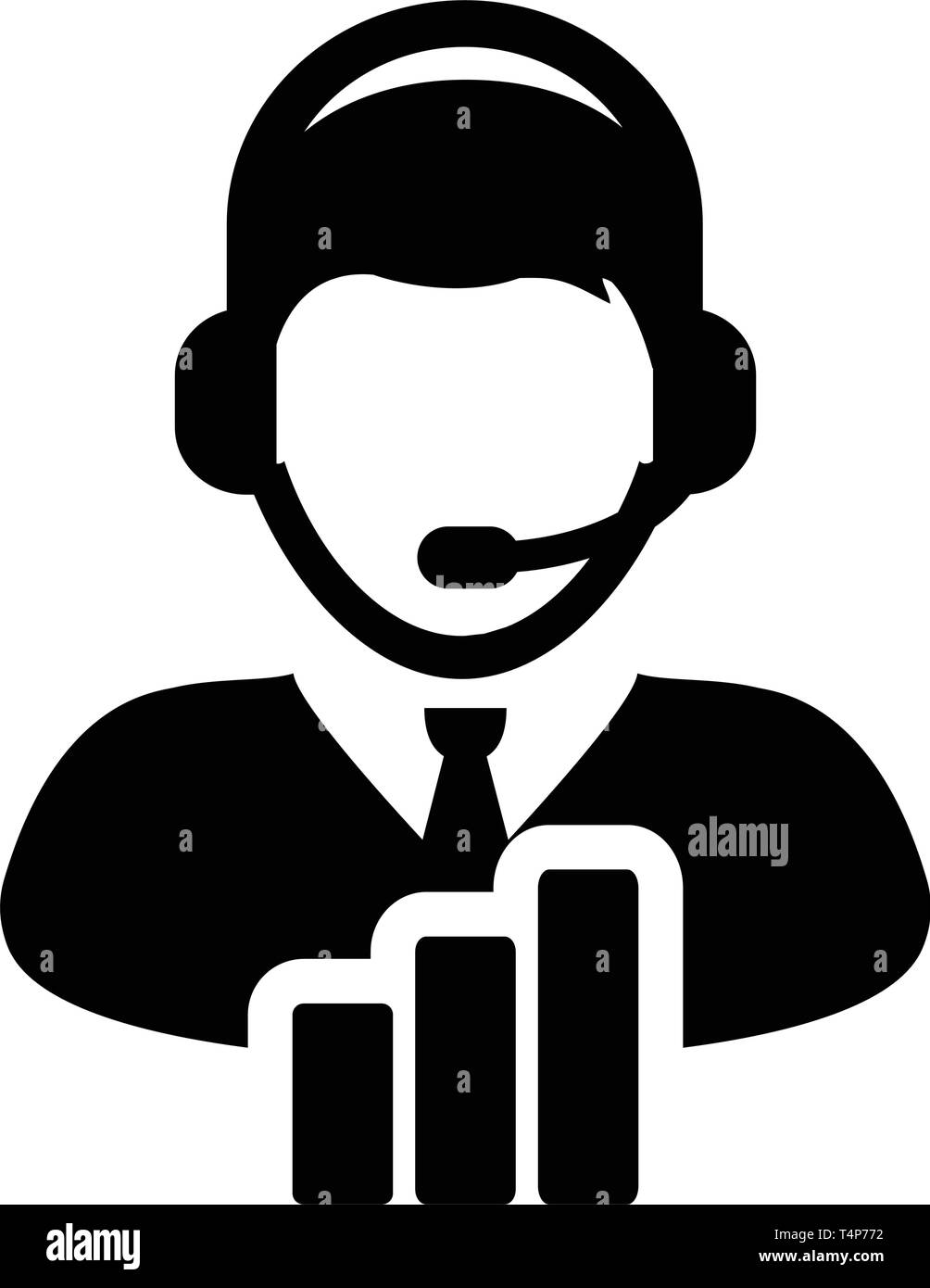 Business support icon vector male customer care data service person ...