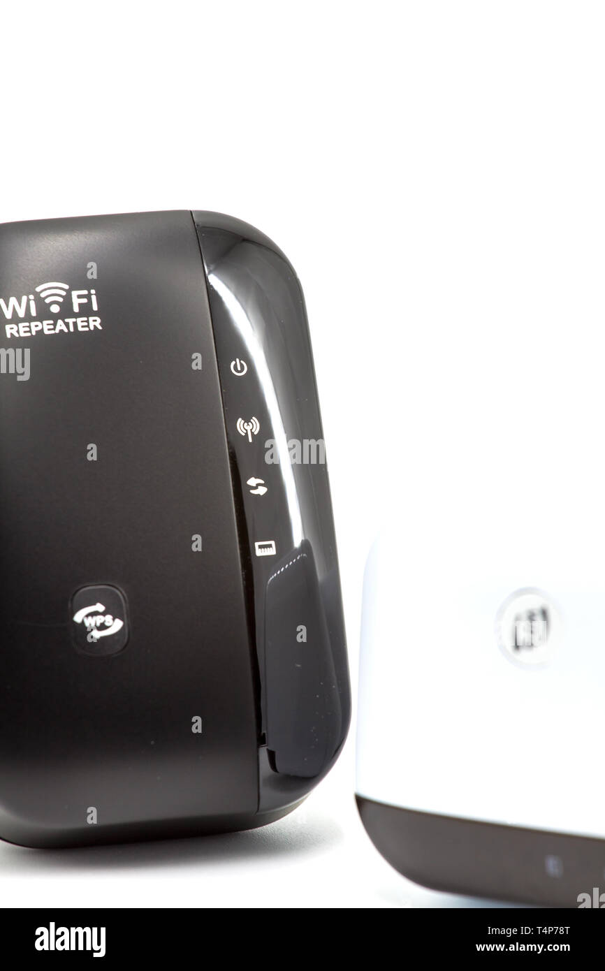 Wireless WiFi Repeater for your home network on a white background ...