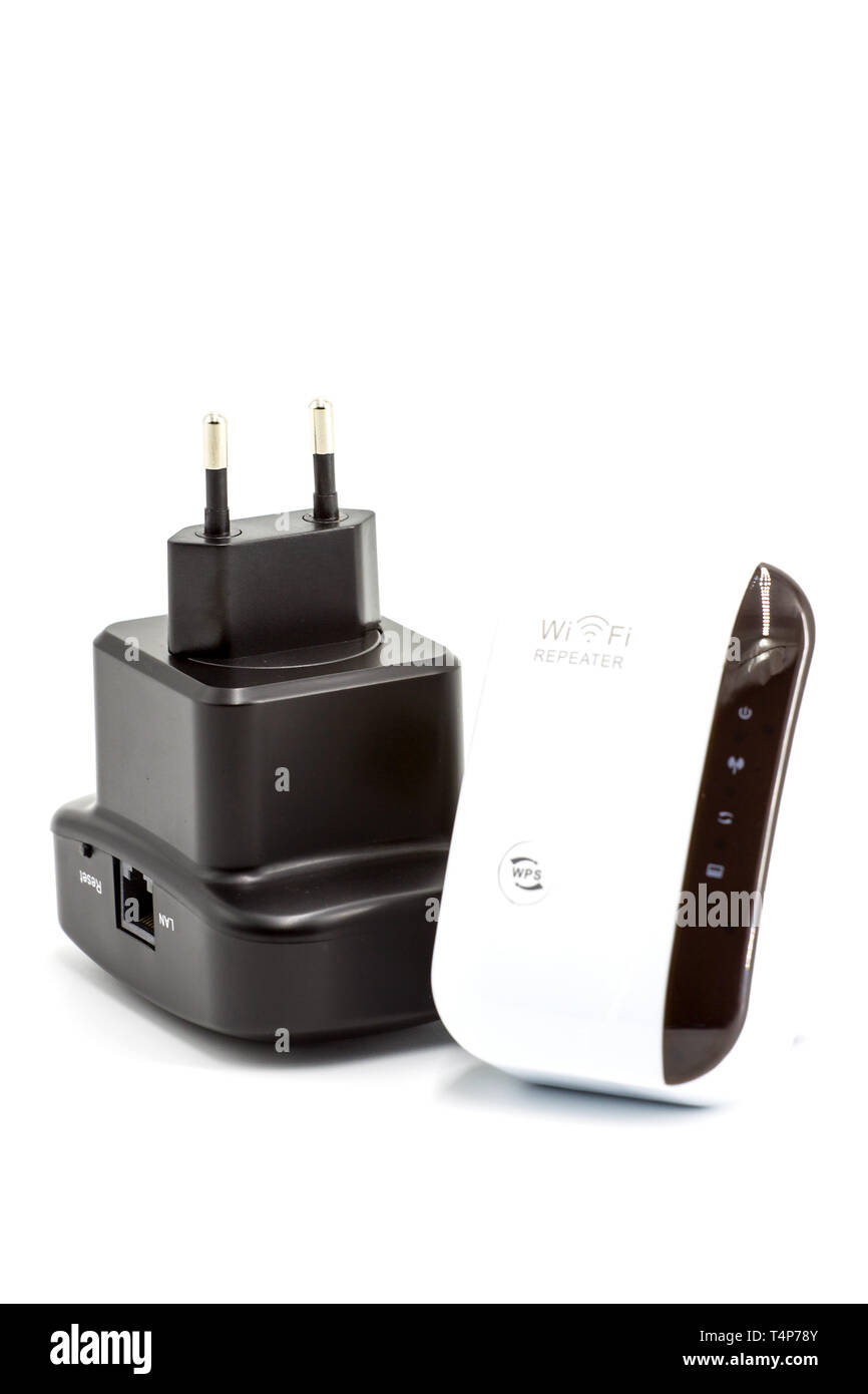 Wireless WiFi Repeater for your home network on a white background ...
