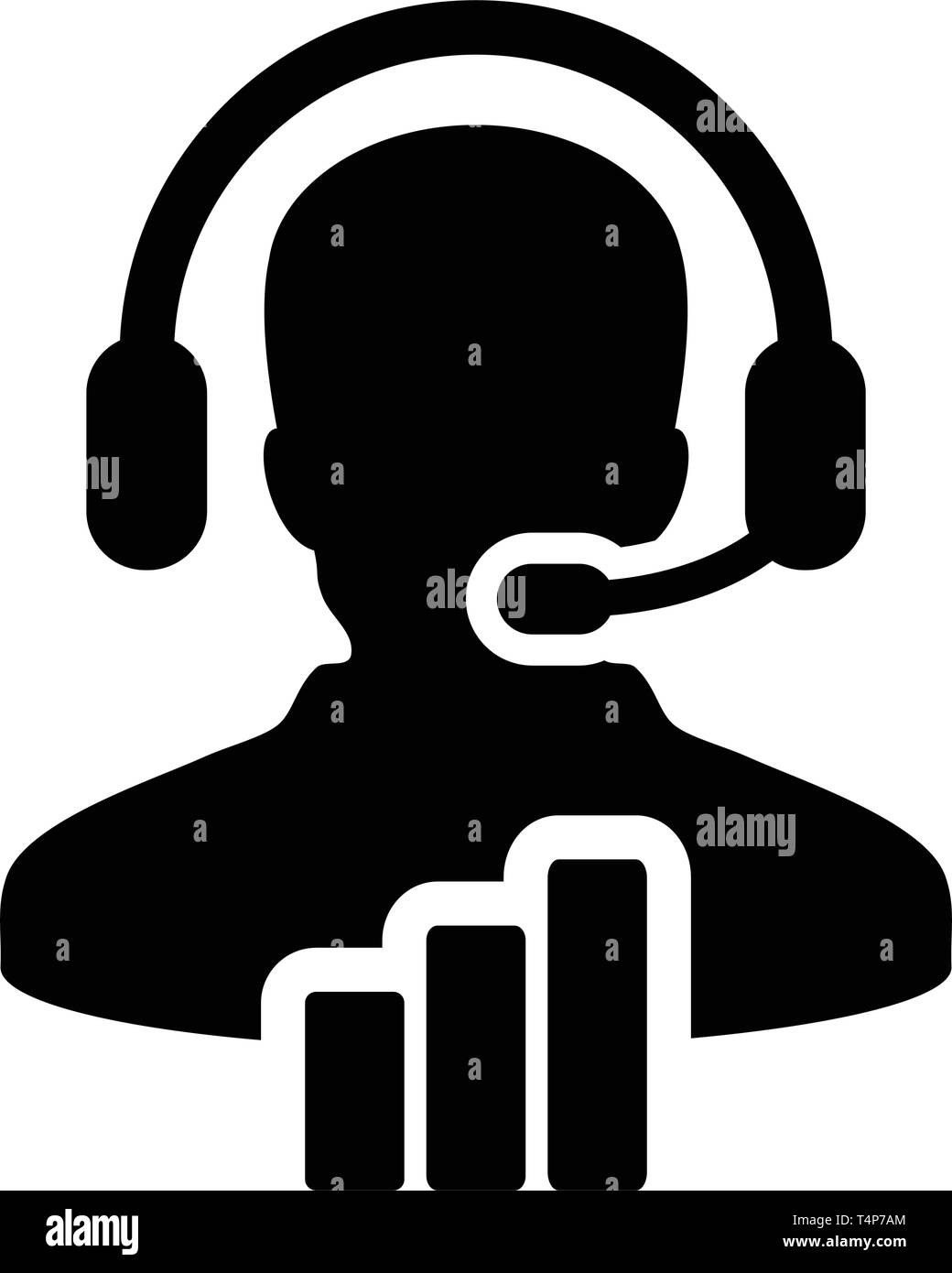 Data service icon vector male customer data support person profile ...