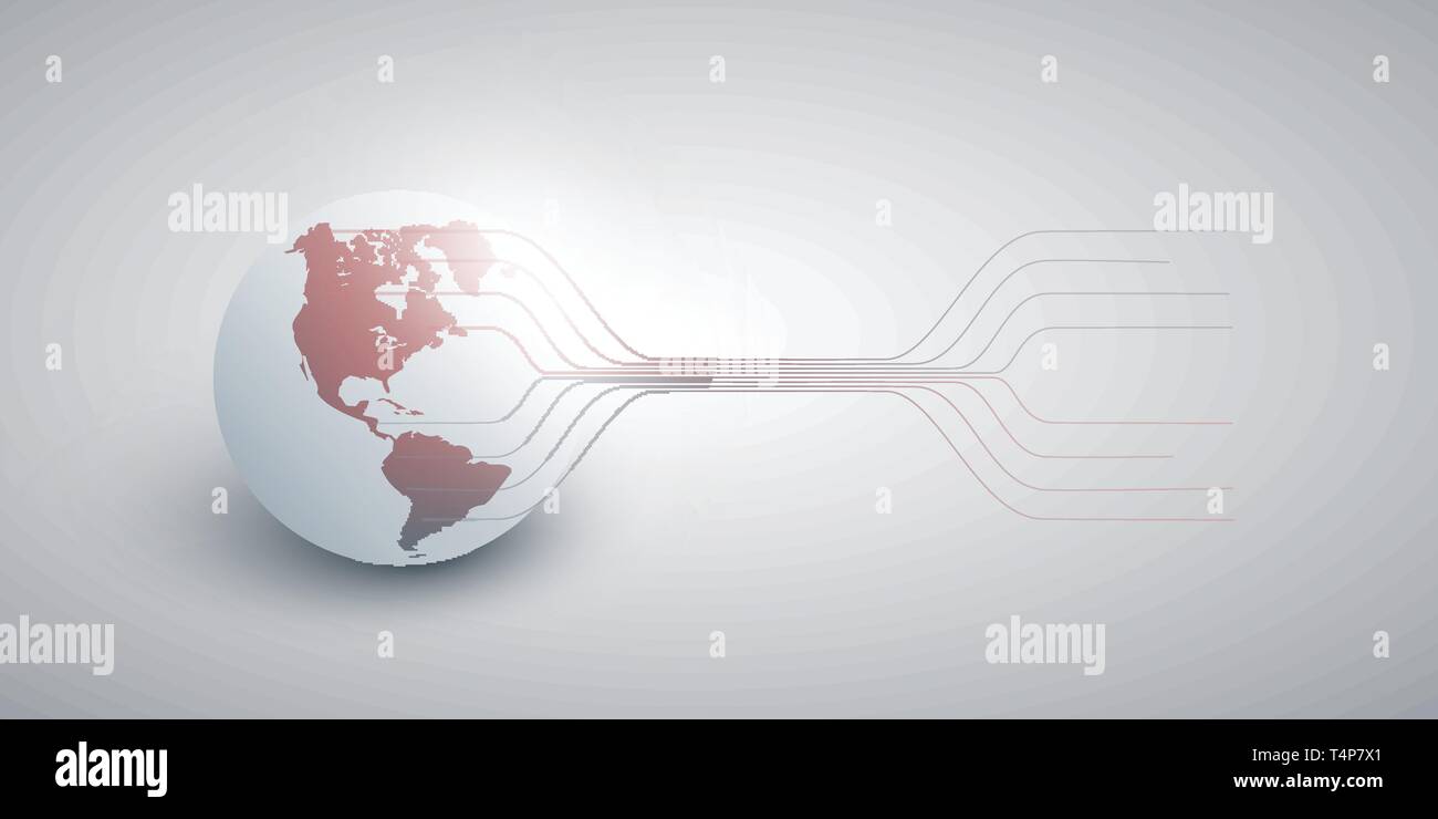 Cloud Computing and Global Networks Concept Design with Earth Globe ...