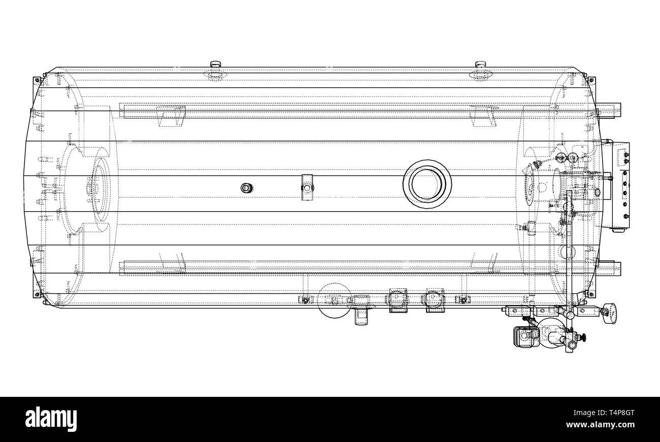 Industrial boiler outline. Vector rendering of 3d Stock Vector Image ...