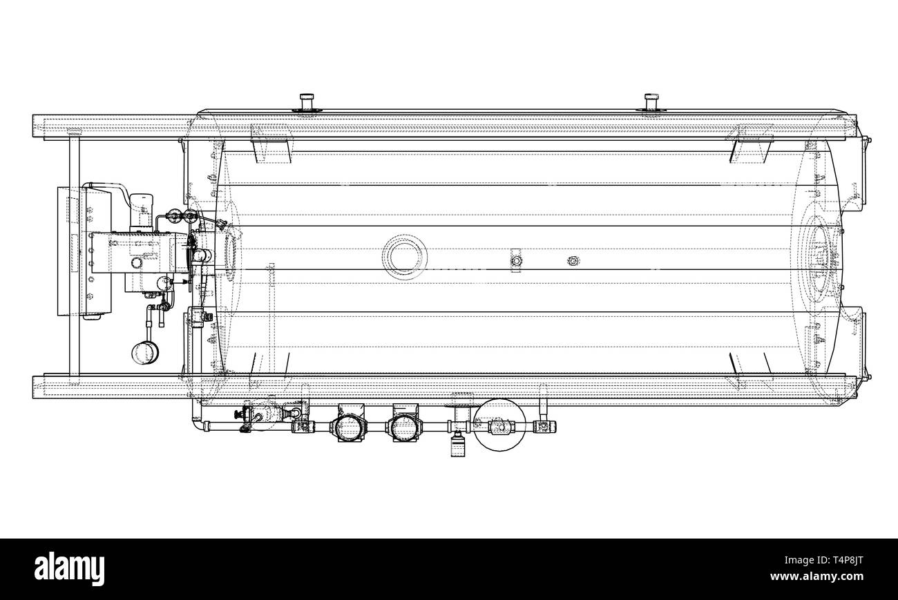 Industrial boiler outline. Vector rendering of 3d Stock Vector Image ...