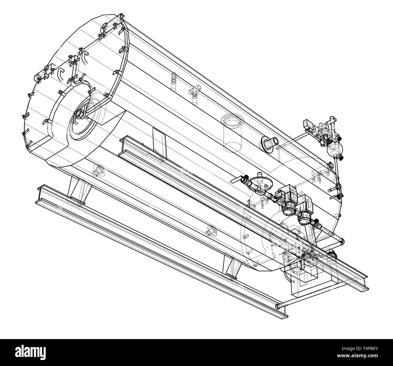 Industrial boiler outline. Vector rendering of 3d Stock Vector Image ...