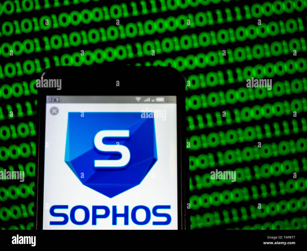 In this photo illustration a Sophos PLC logo seen displayed on a smart ...