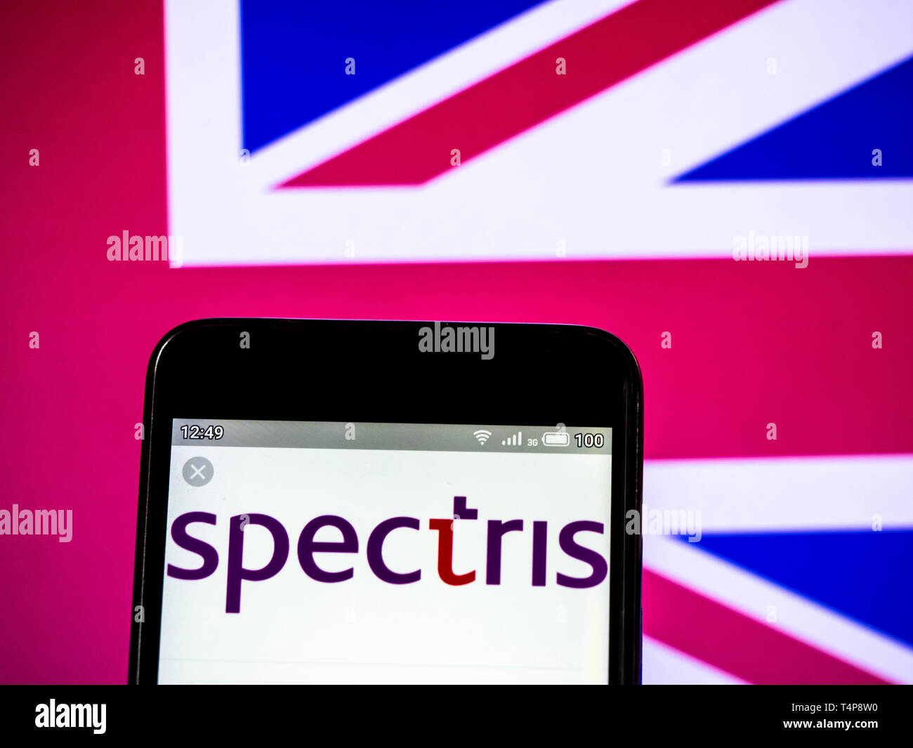 In this photo illustration a Spectris plc logo seen displayed on a ...