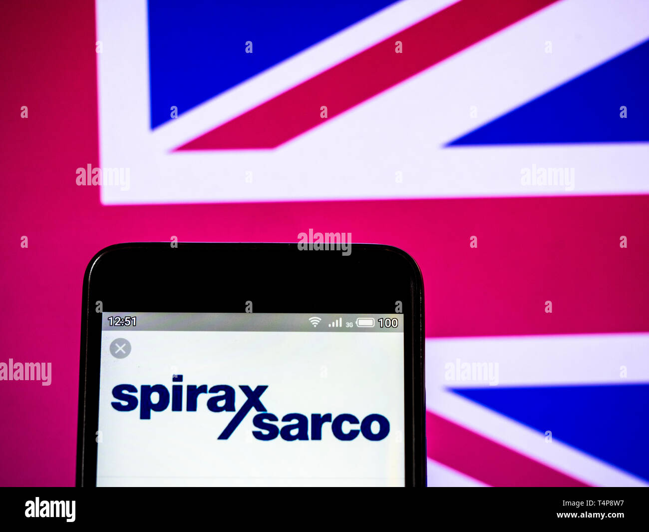In this photo illustration a Spirax-Sarco Engineering plc logo seen ...
